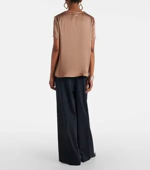 Max Mara Rebecca Satin Top - Brown