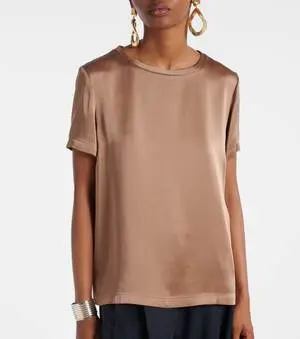 Max Mara Rebecca Satin Top - Brown