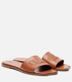 Chloé Flower Leather Slides