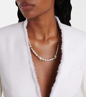 Alexander McQueen Embellished Faux Pearl Necklace