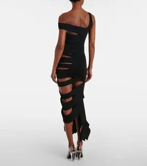 MUGLER Cutout Midi Dress - Black