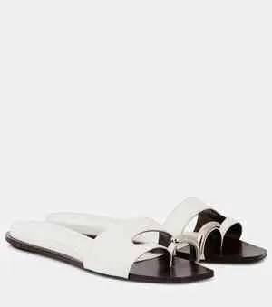 Tory Burch Leather Sandals - White