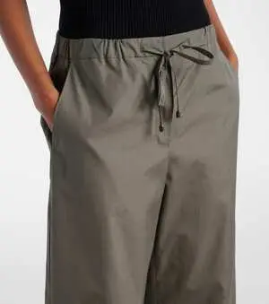 Max Mara Auero Cotton Wide-leg Pants - Grey