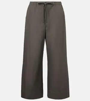 Max Mara Auero Cotton Wide-leg Pants - Grey