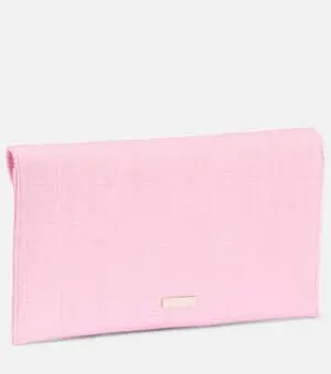 AQUAZZURA Marea Small Raffia-trimmed Clutch