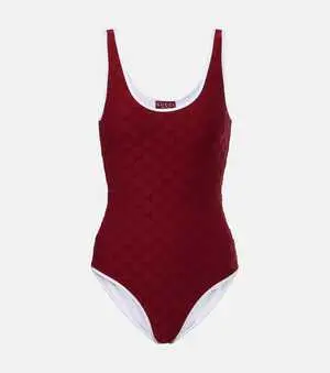 Gucci Gg Terrycloth Jersey One-piece Swimsuit - Burgundy