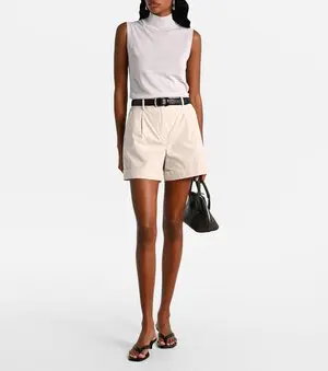 Max Mara Ubino Cotton Poplin Bermuda Shorts - Beige