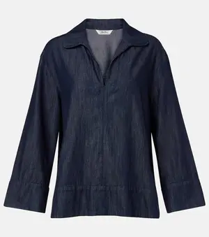 Max Mara Caterina Cotton Top - Blue