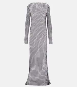 Tove Embellished Mesh Maxi Dress - Black