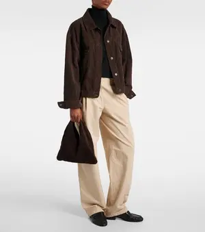THE ROW Bindle Small Suede Top Handle Bag