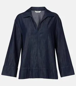 Max Mara Caterina Cotton Top - Blue