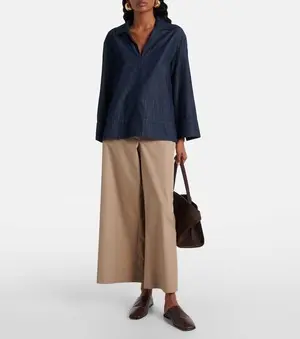 Max Mara Caterina Cotton Top - Blue
