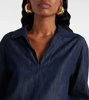 Max Mara Caterina Cotton Top - Blue