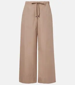 Max Mara Auero Cotton Poplin Wide-leg Pants