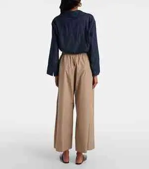 Max Mara Auero Cotton Poplin Wide-leg Pants