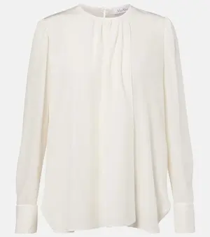 Max Mara Carol Draped Silk Blouse