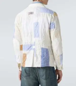 Junya Watanabe Patchwork Cotton And Linen-blend Blazer - Multicoloured