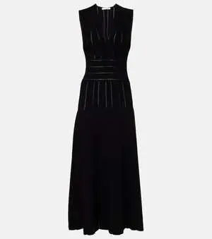 Max Mara Tallone Knitted Maxi Dress - Black