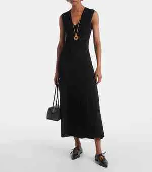 Max Mara Tallone Knitted Maxi Dress - Black