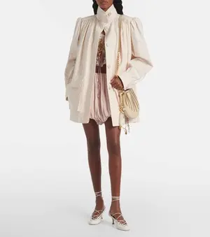 Chloé Lace-trimmed Silk Habotai Top