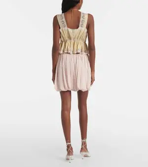Chloé Lace-trimmed Silk Habotai Top