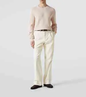 SAMAN AMEL Cotton Crewneck Sweater - Pink
