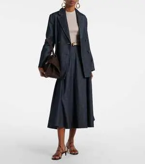 Max Mara Cecile Denim Midi Skirt