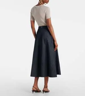 Max Mara Cecile Denim Midi Skirt