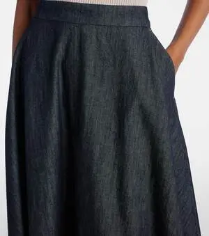 Max Mara Cecile Denim Midi Skirt
