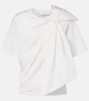 Max Mara Colle Bow-detail Cotton Jersey T-shirt