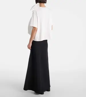Max Mara Colle Bow-detail Cotton Jersey T-shirt