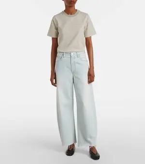 AGOLDE Low Curve Fray Mid-rise Barrel-leg Jeans - Blue