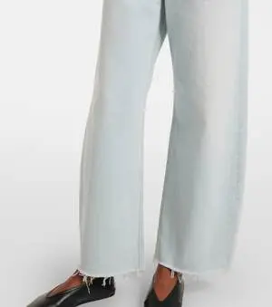 AGOLDE Low Curve Fray Mid-rise Barrel-leg Jeans - Blue