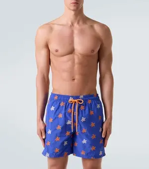 Vilebrequin Mistral Embroidered Swim Trunks - Blue