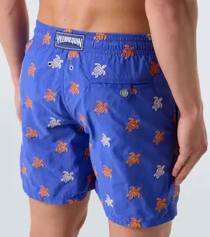 Vilebrequin Mistral Embroidered Swim Trunks - Blue