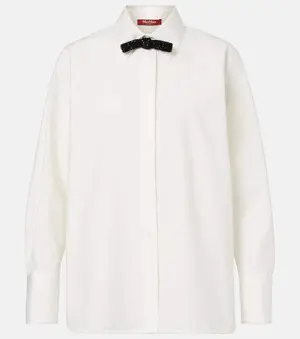 Max Mara Cotton And Silk Poplin Shirt - White