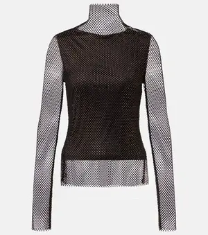 Sportmax Gerarda Embellished Mesh Top