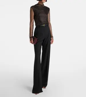Sportmax Gerarda Embellished Mesh Top