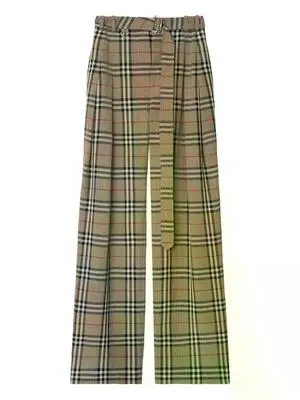 Burberry Checked Belted Trousers