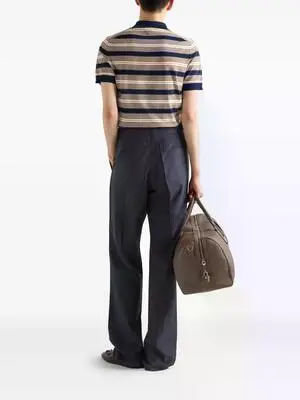 Prada Striped Cotton Polo Shirt - Blue