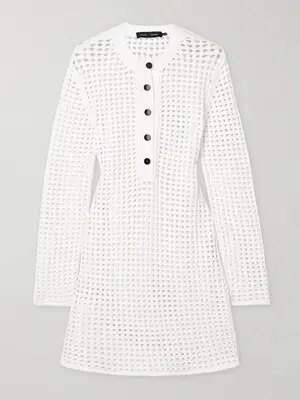 Proenza Schouler Micah Crocheted Mini Dress - Neutrals