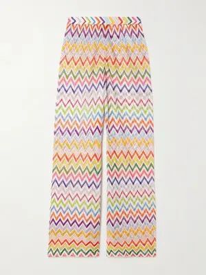 Missoni Striped Metallic Crochet-knit Pants