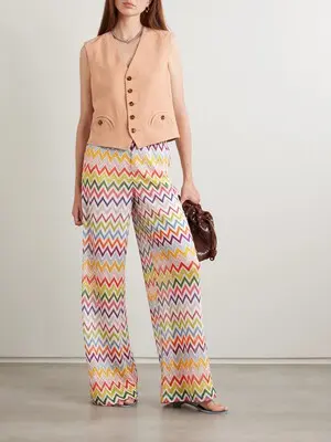 Missoni Striped Metallic Crochet-knit Pants