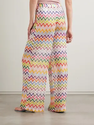 Missoni Striped Metallic Crochet-knit Pants
