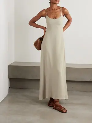 LESET Ari Crepe Maxi Dress - Neutrals