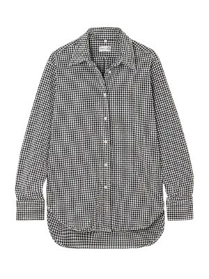 Hunza G Gingham Seersucker Shirt - Black