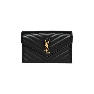 Saint Laurent Envelope Chain Wallet 'noir - Black