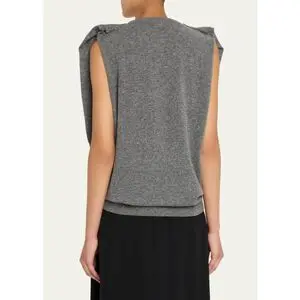 HODAKOVA Argyle Knitted Draped-sleeve Sweater Vest