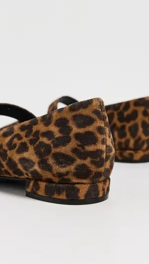 STUART WEITZMAN Arabella Leopard Print Mary Jane Flats