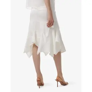LEEM Fitted Layered Woven Midi Skirt